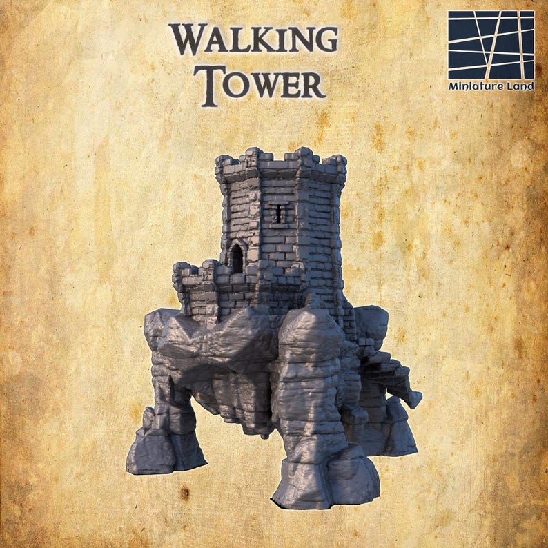 Walking Tower Model, Moving Citadel Miniature, Roving Spire Building ...
