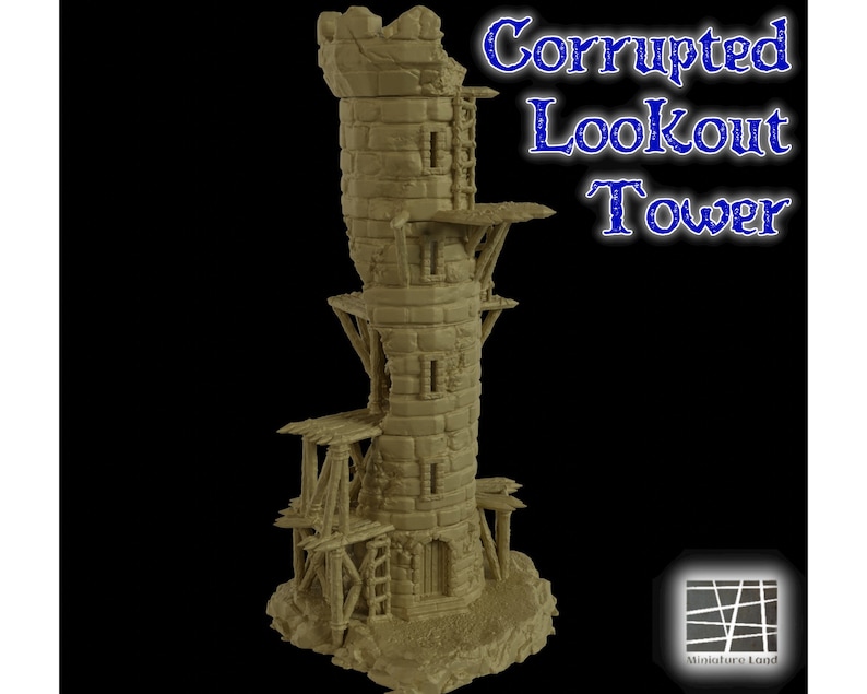 Corrupted Lookout Tower 3D Print, Ruin, Infested, Stone, Fort, Building ...