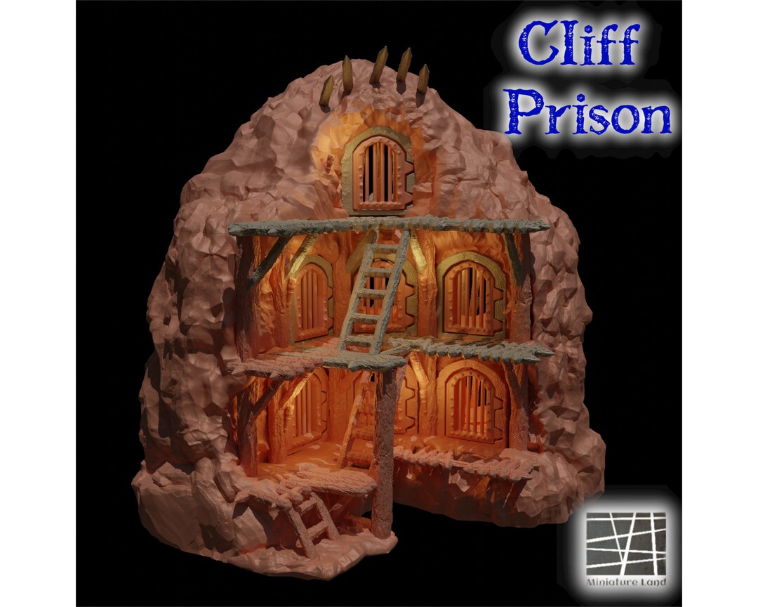 Old Cliff Prison 3D Print, Building Terrain, Tabletop Miniature, D&D ...
