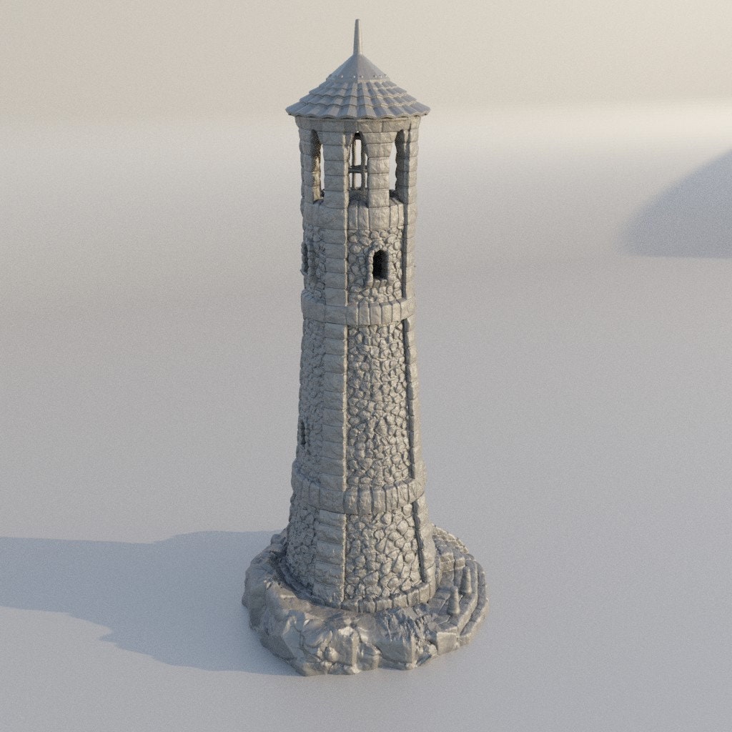 Medieval Lighthouse 3D Print, Building Terrain, 28mm, Port, Model ...