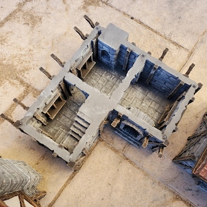 Town Buildings Set 3D Print, Modular Village District, 28mm Terrain ...