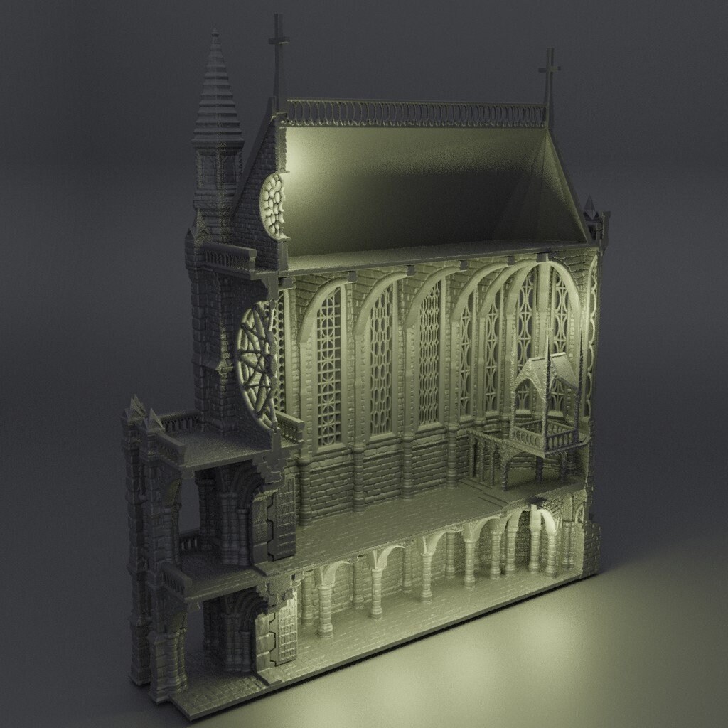 Medieval Reliquary Church 3D Print, Building Terrain, Tabletop ...