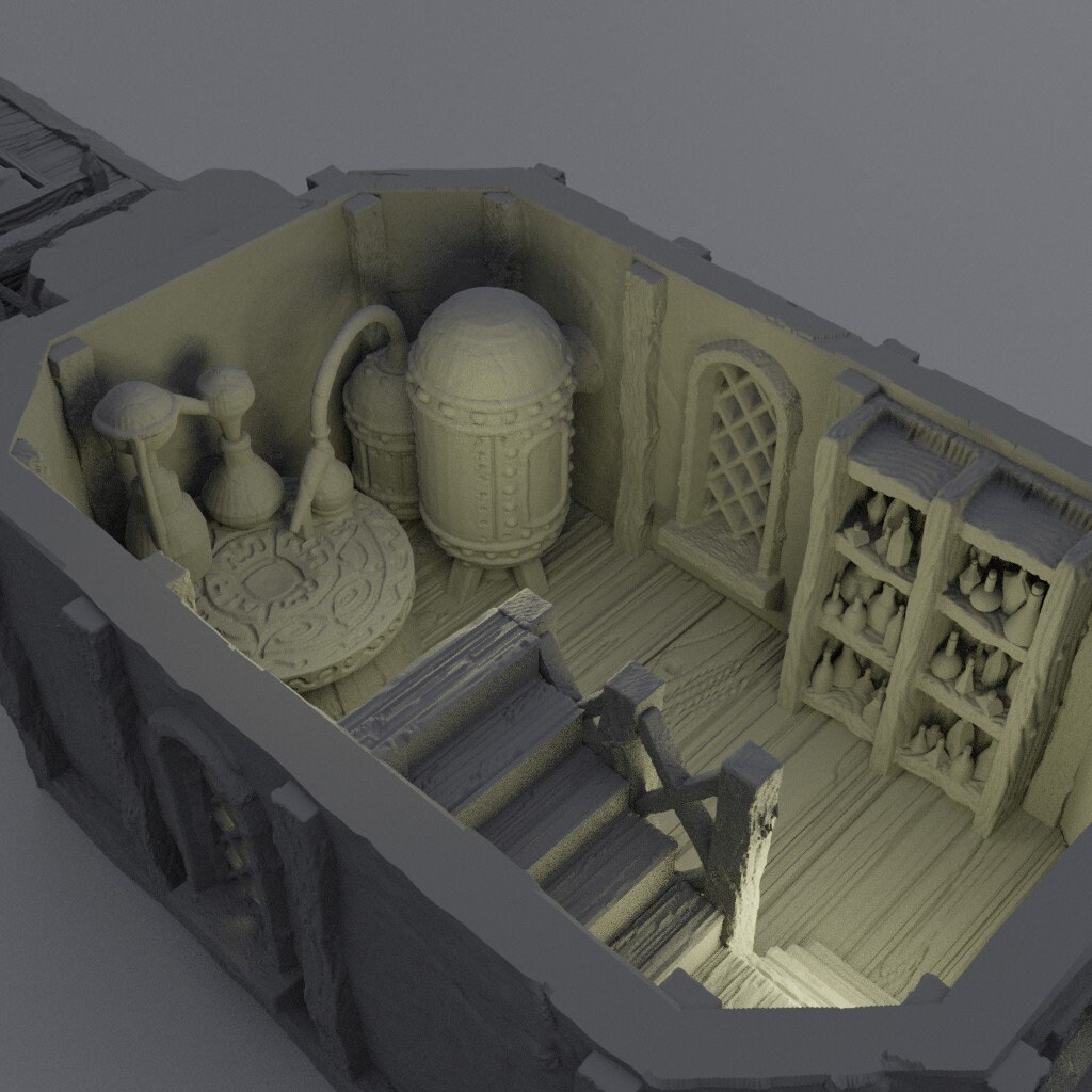 Alchemist House, 3D Print, Building Terrain, Tabletop Miniature, D&D ...