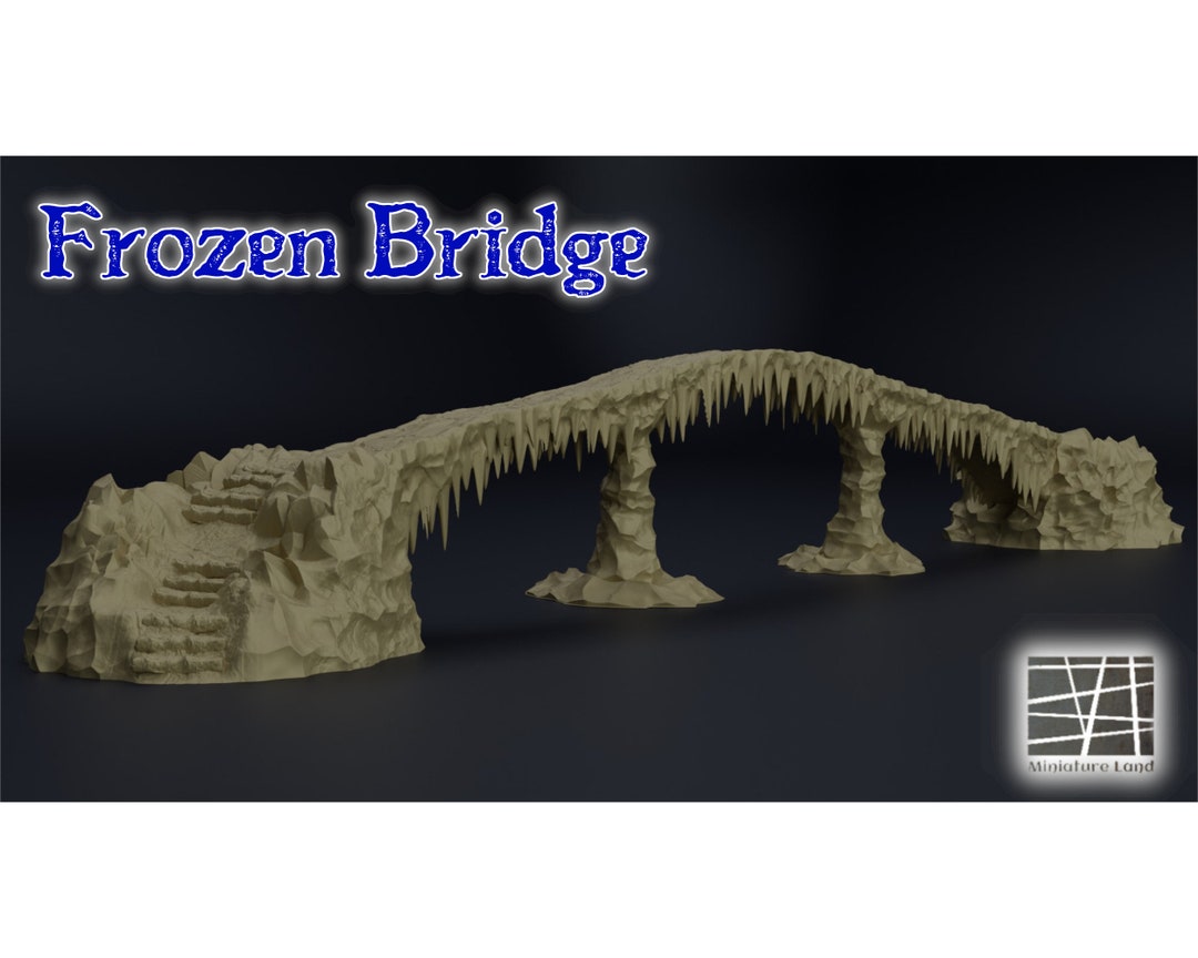 Frozen Bridge 3D Print, Ice Environment Terrain, Tabletop Miniature, D ...