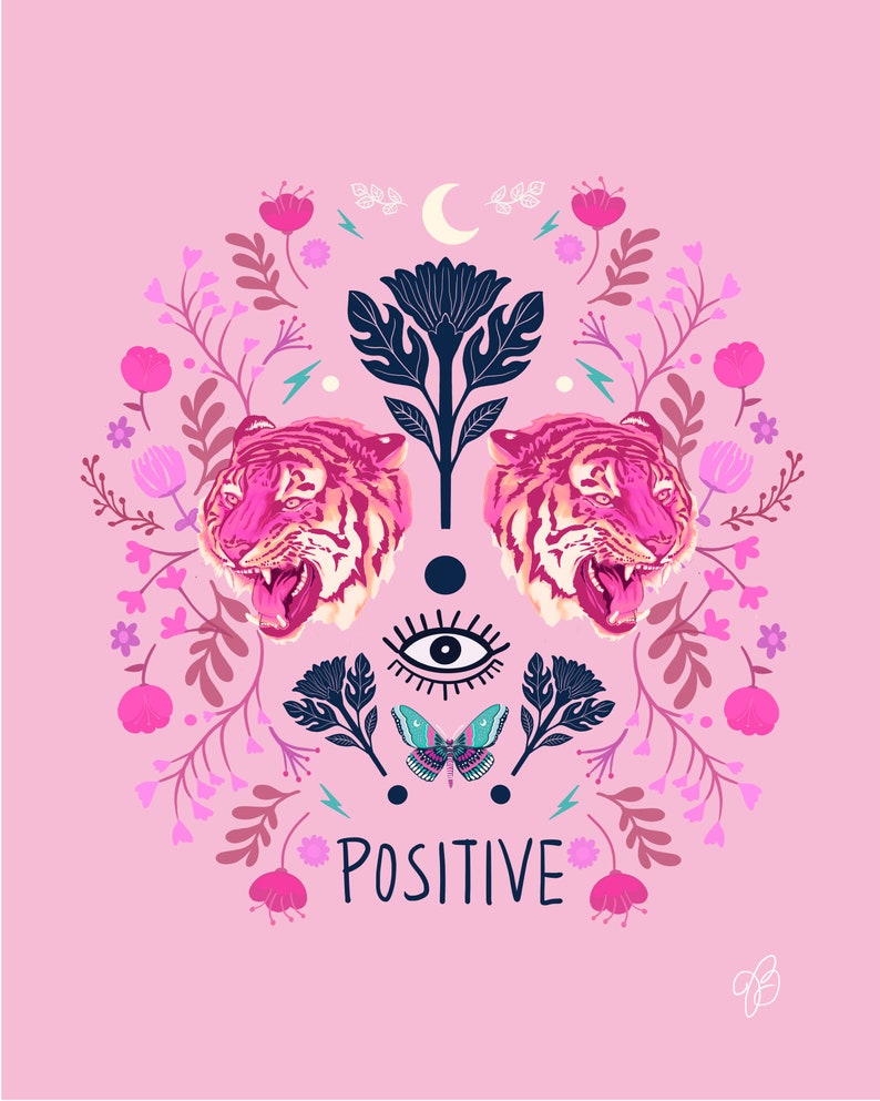 Positive Tigers 8" X 10" Art Print - Etsy
