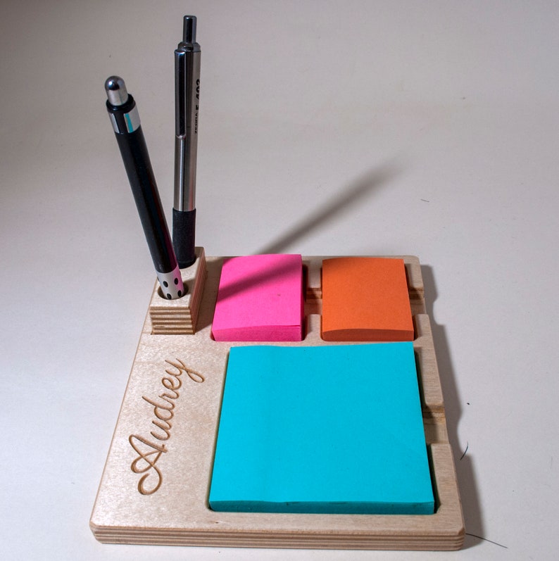 Personalized Sticky Notes and Pen Holder by Strictly Origamic - Etsy