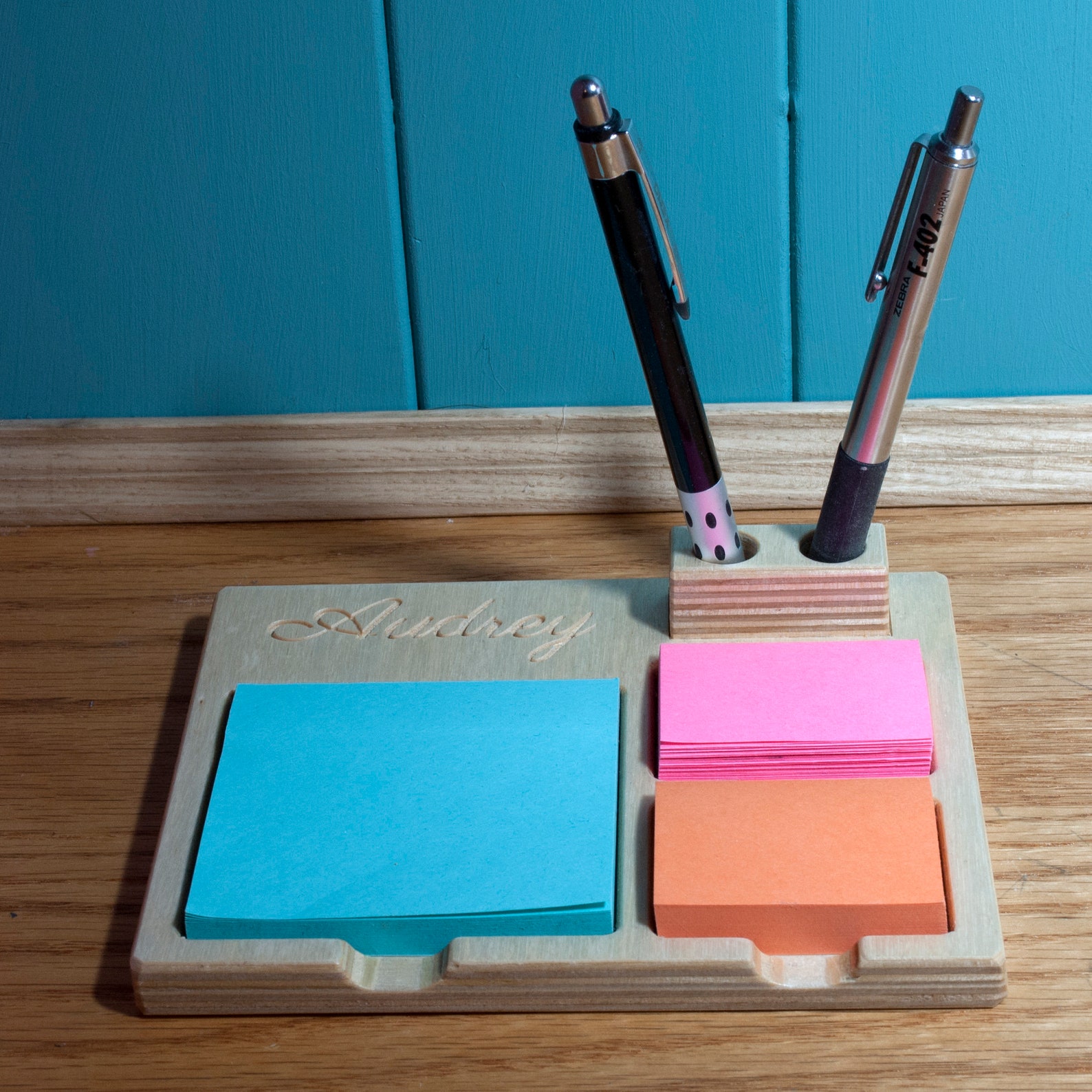Personalized Sticky Notes and Pen Holder by Strictly Origamic - Etsy