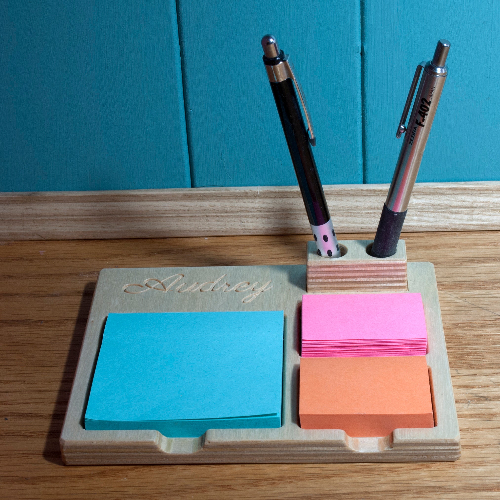 Personalized Sticky Notes and Pen Holder by Strictly Origamic - Etsy