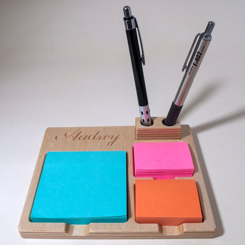 Personalized Sticky Notes and Pen Holder by Strictly Origamic - Etsy