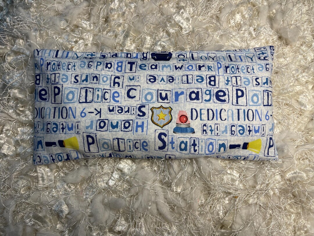 White / Blue Police Eye Pillow With Removable Cover Filled With ...