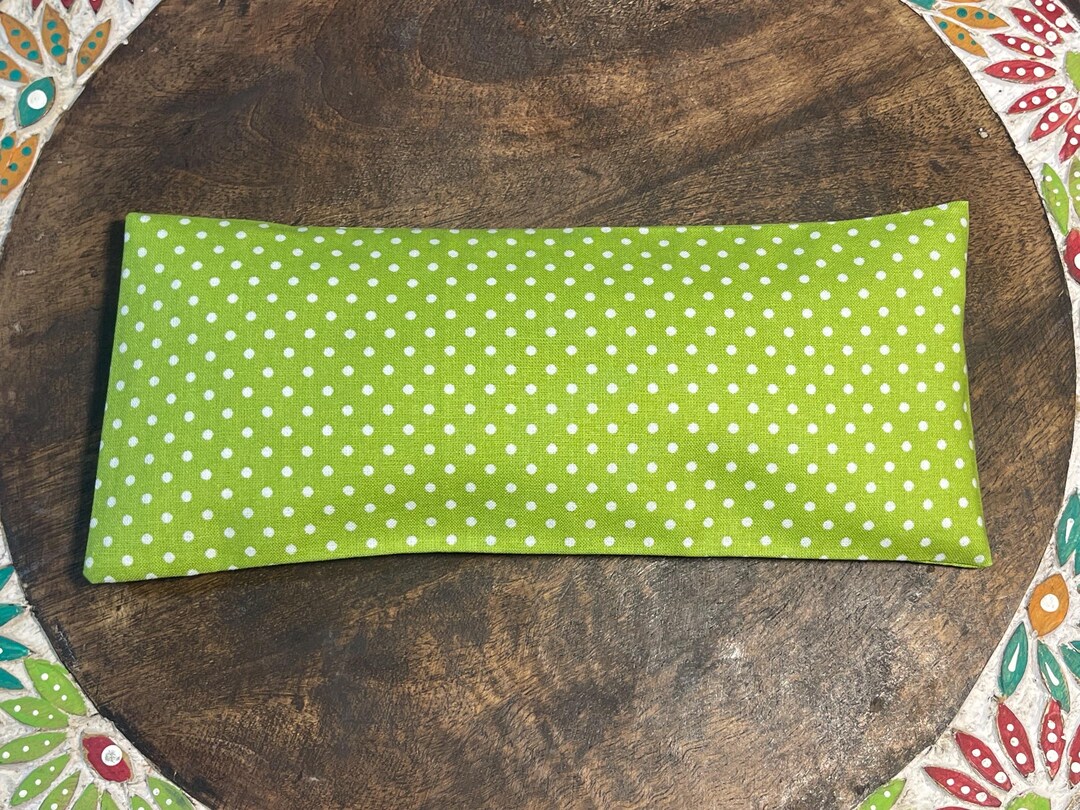 Lime Polka Dot Eye Pillow With Removable Cover Filled With Lavender ...