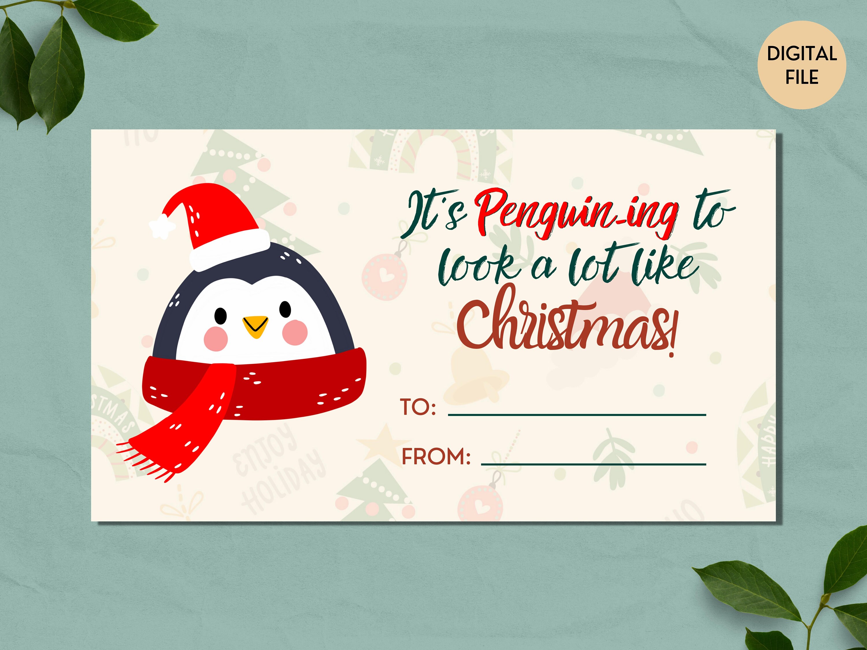 Penguins Printable Christmas Penguin Gift Tag Bundle 3.5 X - Etsy