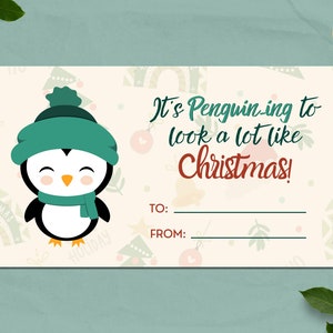 Penguins Printable Christmas Penguin Gift Tag Bundle 3.5 X - Etsy