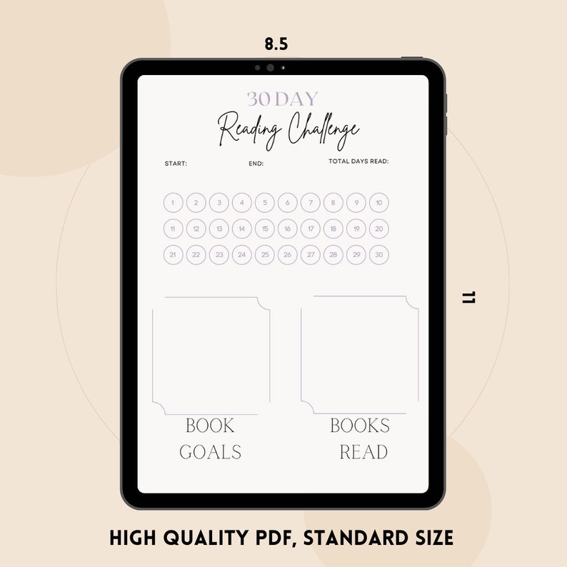 30 Day Reading Challenge, Reading Tracker, Reading Log, Printable Book ...