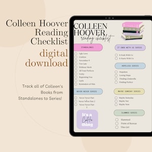 Colleen Hoover Reading Checklist | Booktok Reading Checklist ...