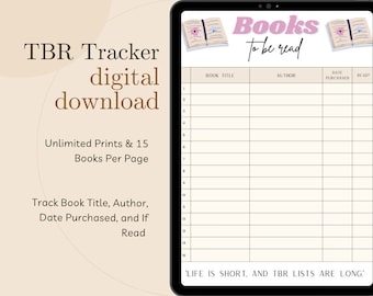 Upcoming Release Book Tracker, to Be Read Book Tracker, Digital ...