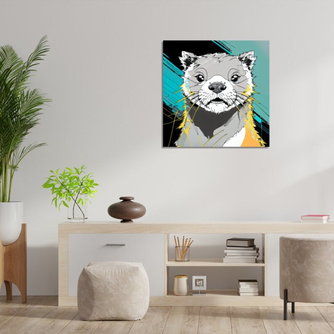 Enchanting Otter Stare: Abstract Art of an Otter Vertical Stretched ...