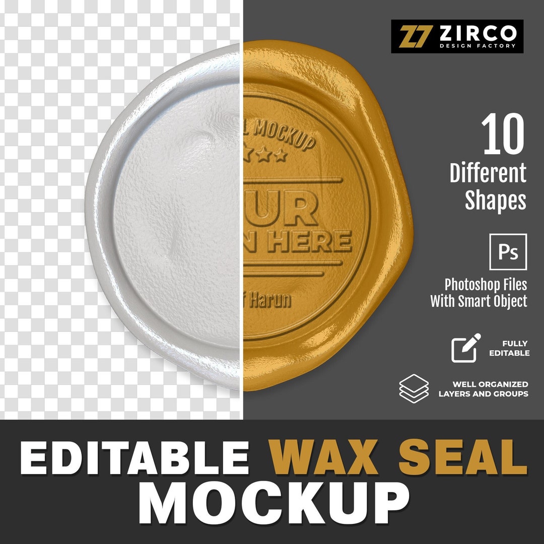 Editable PSD Wax Seal Mockup, Wax Seal Creator, Realistic Wax Seal ...