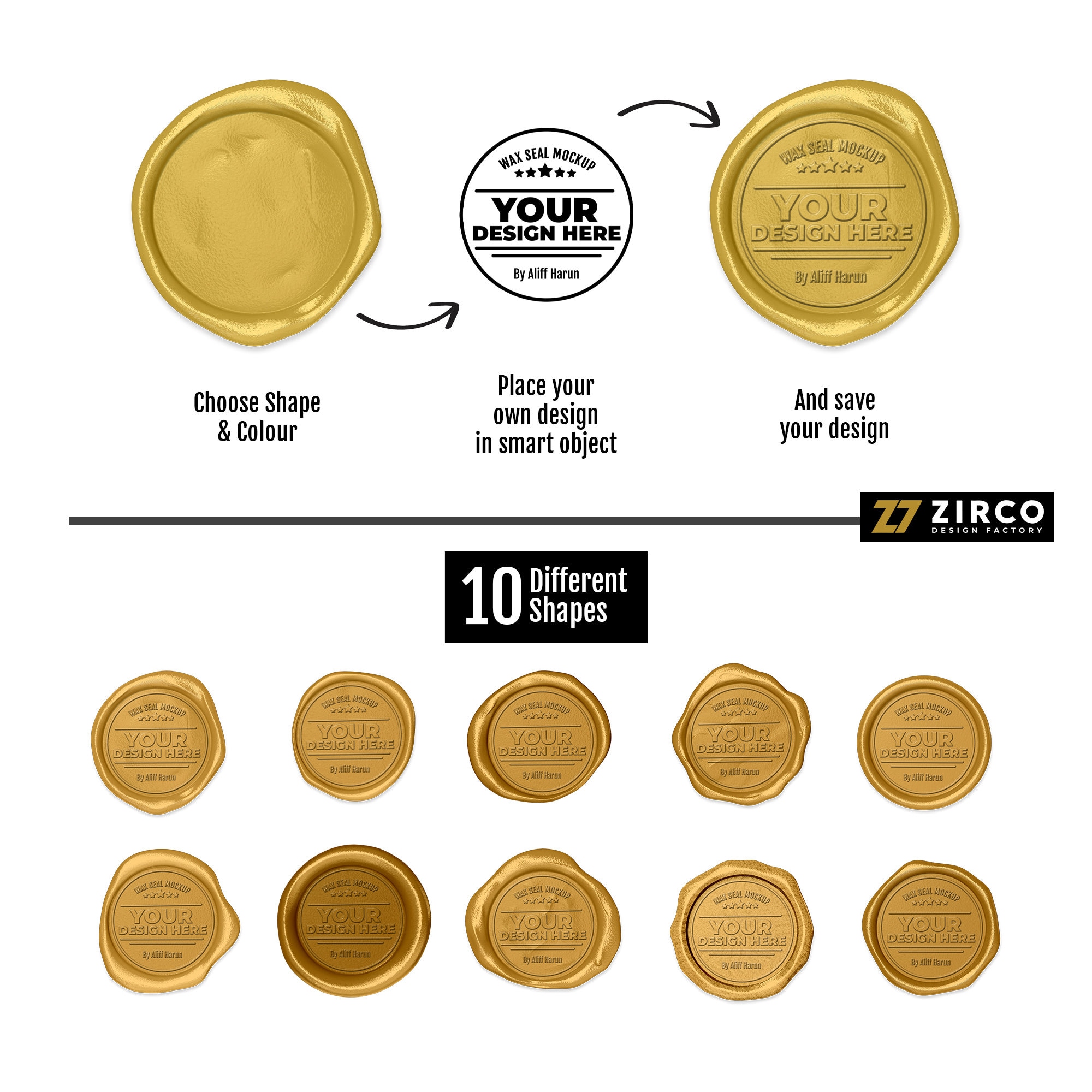 Editable PSD Wax Seal Mockup, Wax Seal Creator, Realistic Wax Seal ...