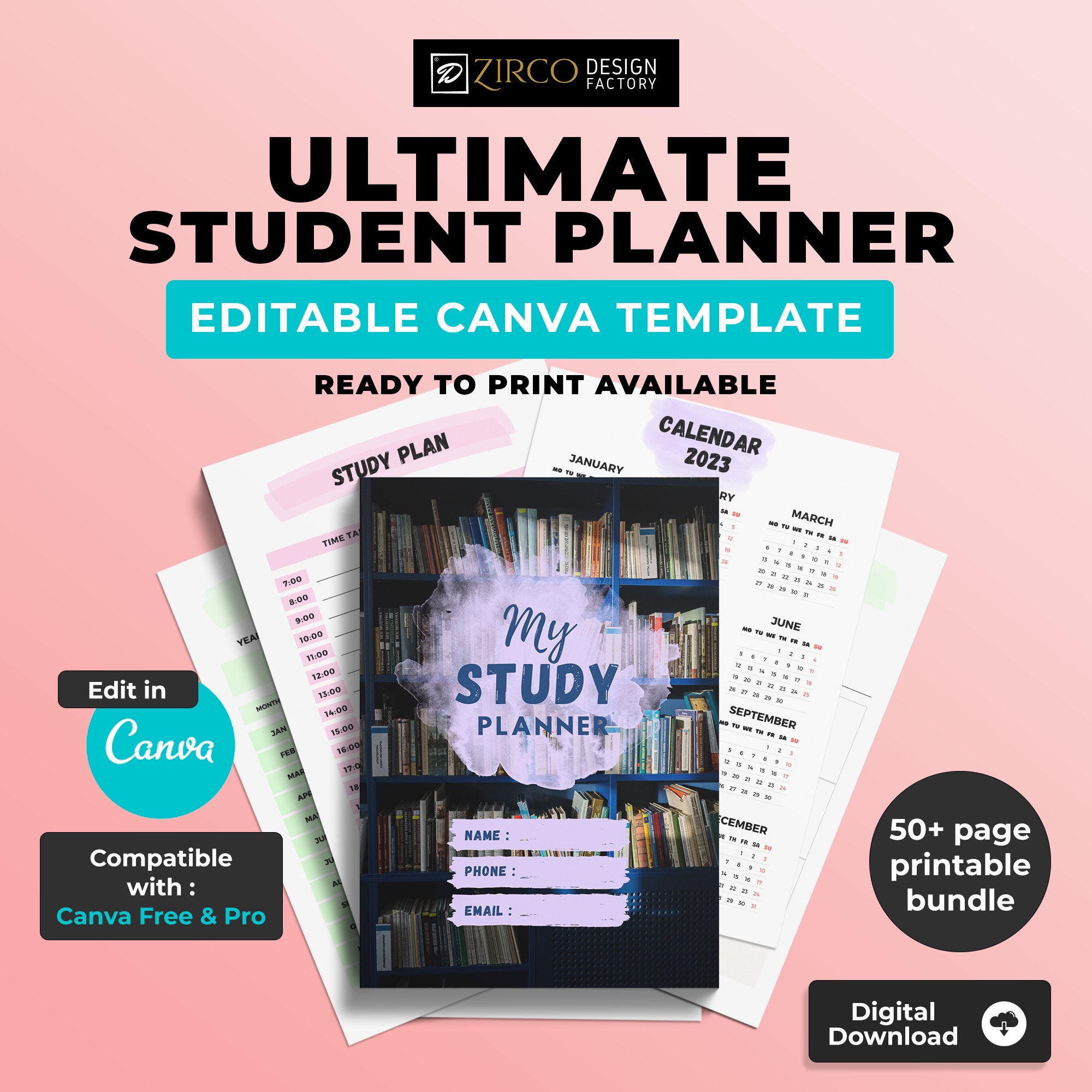 Ultimate Study Student Planner Printable Template School - Etsy