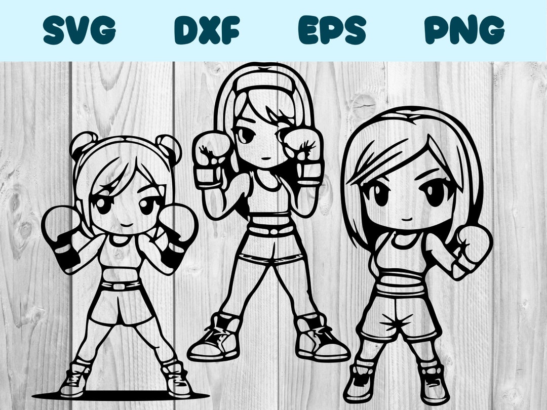 Boxer Girl Svg Boxing Fighter Png Boxer Clipart Boxer Kid Vector Bundle ...