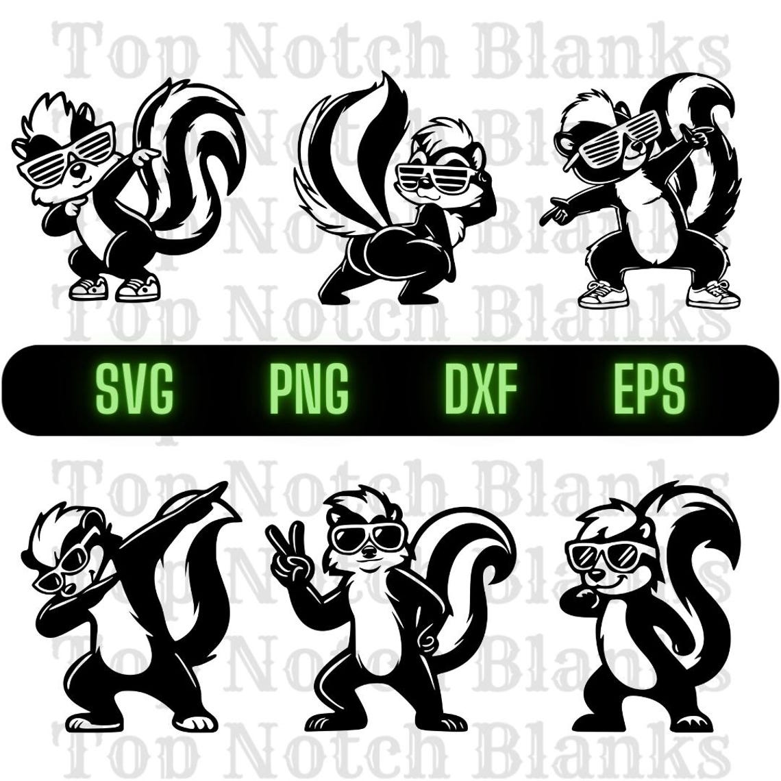 Dancing Skunk With Sunglasses SVG, PNG, Clipart Bundle (commercial Use ...