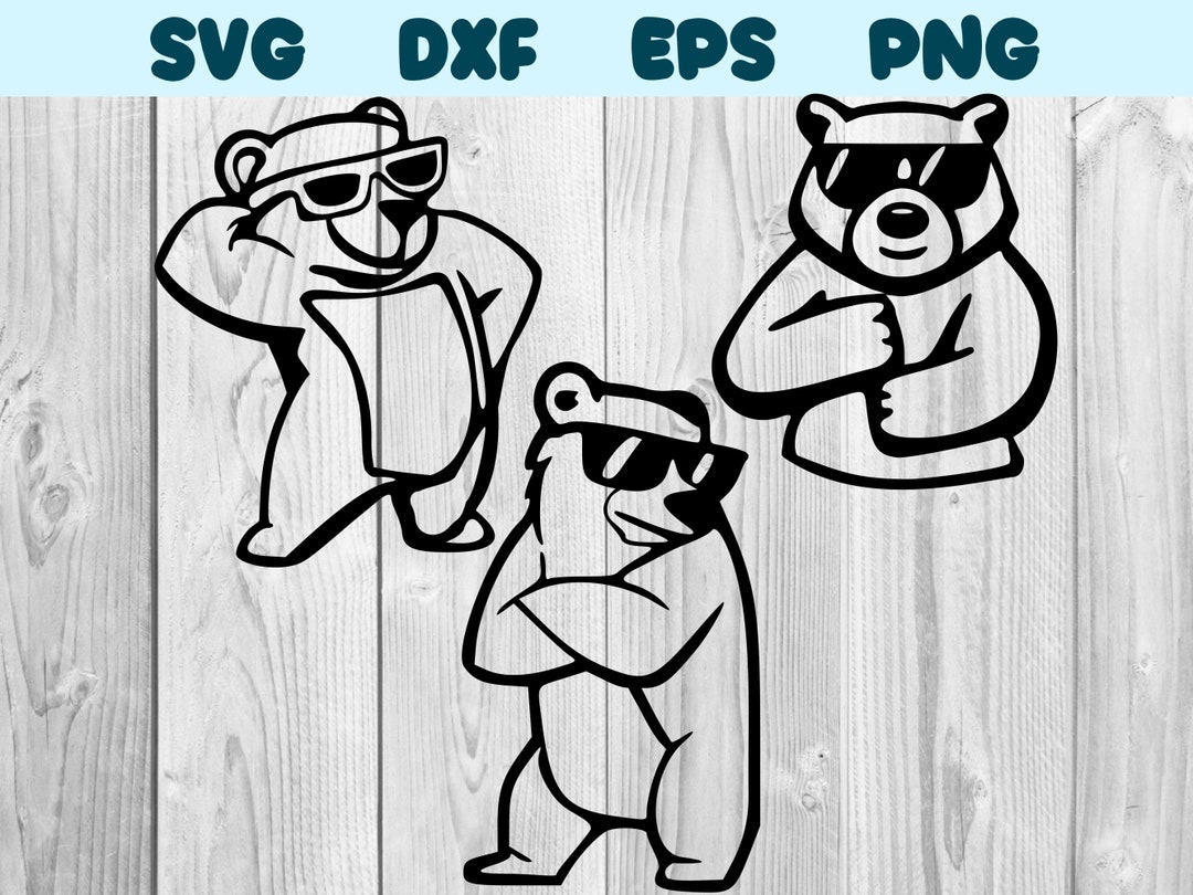 Bear With Sunglasses Svg Bear Wearing Glasses Png Bear With Glasses ...