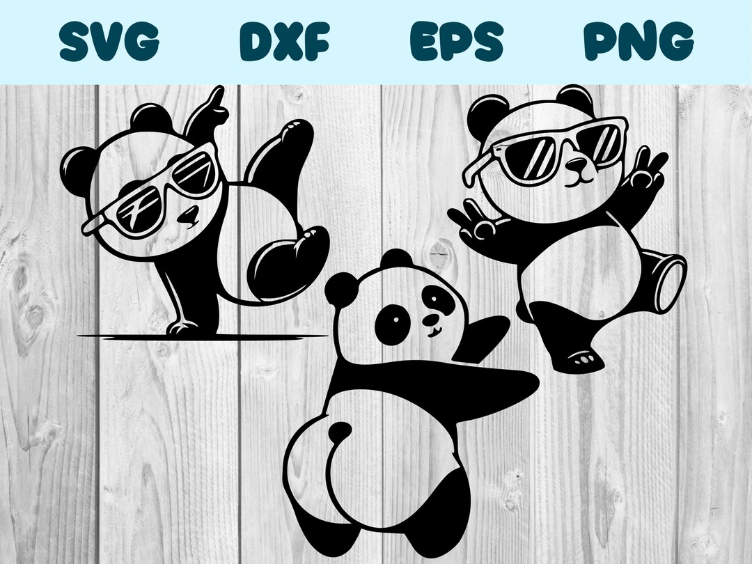 Panda Dancing With Sunglasses Svg Panda Dance Png Dancing Panda Clipart ...