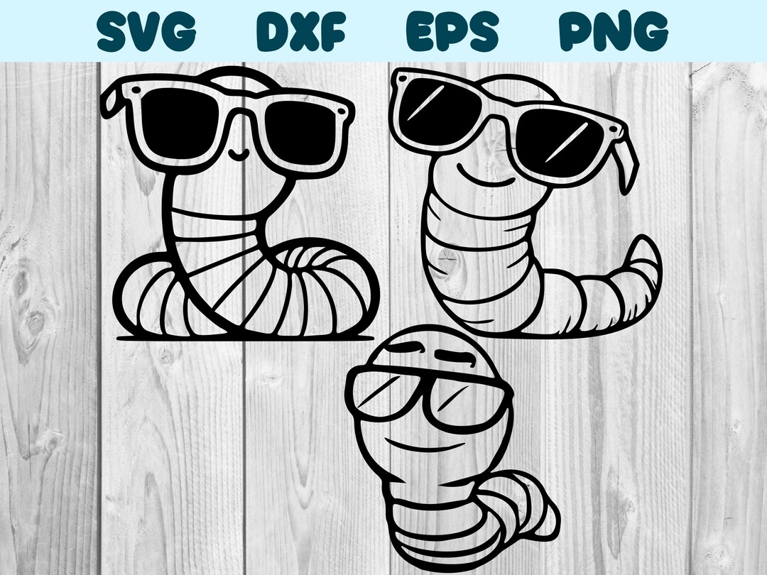 Worm With Sunglasses Svg Worm Wearing Glasses Png Earth Worm With ...