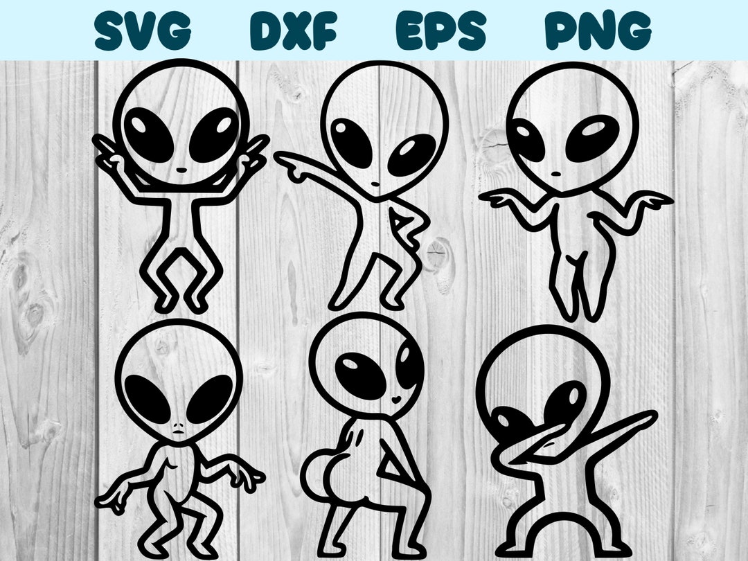 Alien Dancing Svg Alien Dance Png Dancing Alien Clipart Alien Vector ...