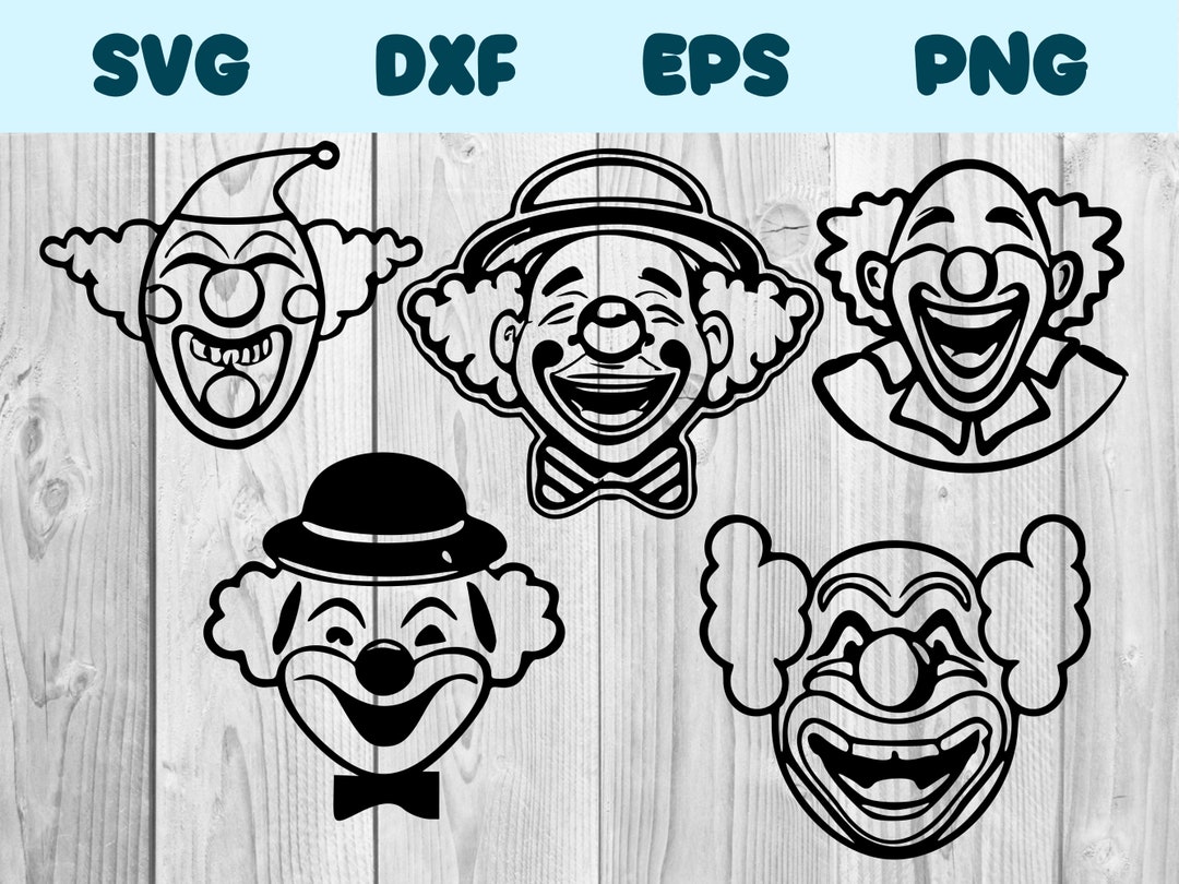 Clown Svg Clown Png Clown Clipart Clown Vector Bundle Pack - Etsy