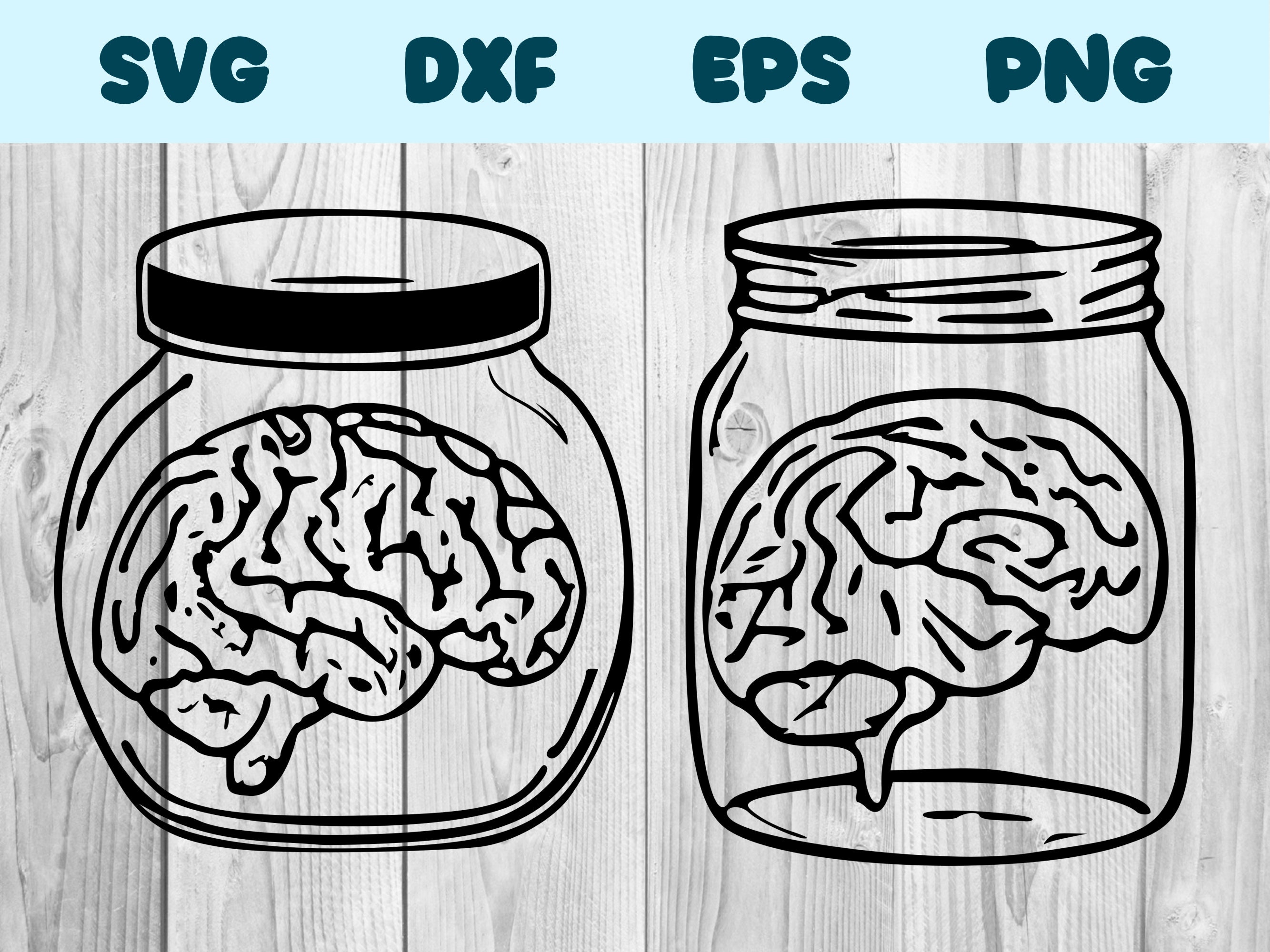 Brain In A Jar Svg Brain In A Jar Png Brain In A Jar Clipart Etsy Uk