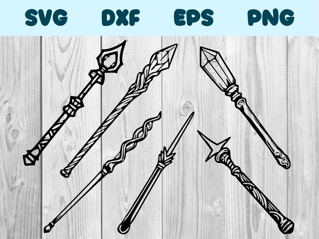 Magic Wand Svg Badass Magic Wand Png Wand Clipart Wizard Wand Bundle ...