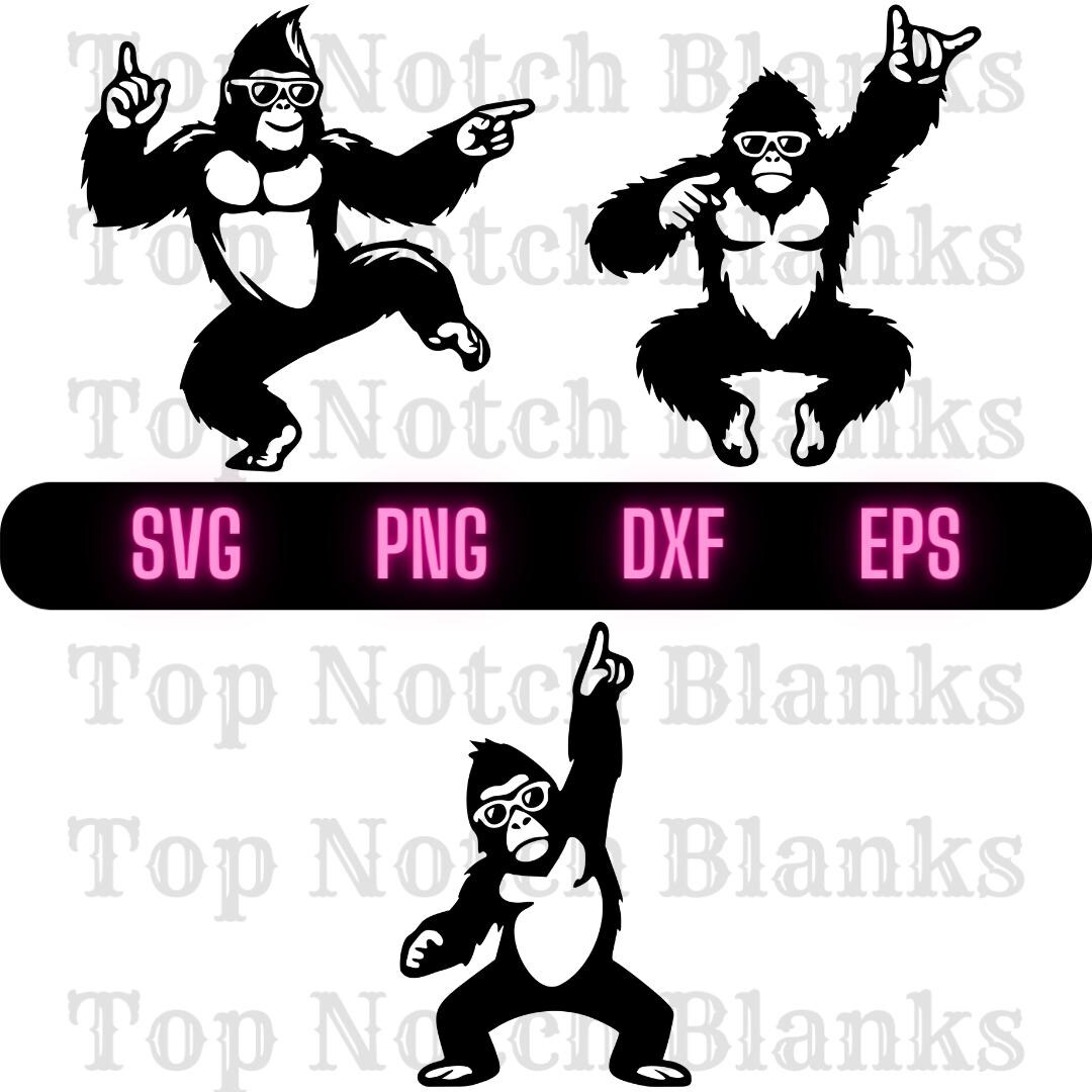 Gorilla Dancing With Sunglasses Svg Gorilla Dance Png Dancing Gorilla ...