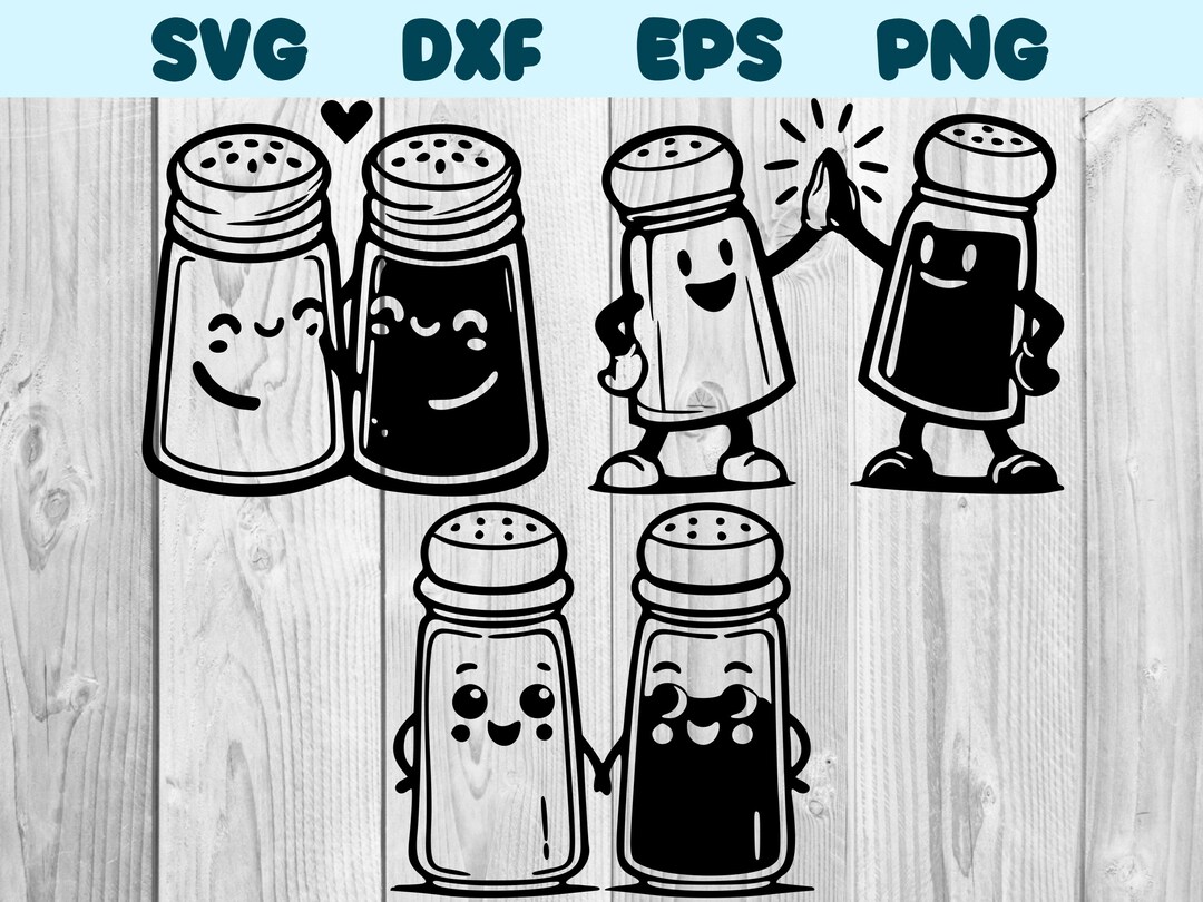 Salt and Pepper Svg Cartoon Salt and Pepper Png Happy Salt and Pepper ...