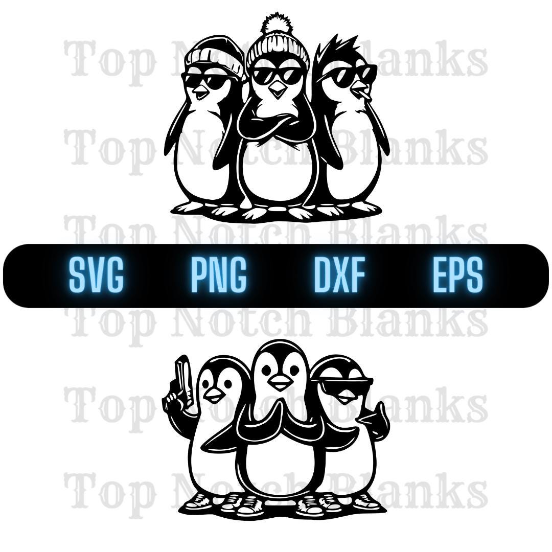 Penguin Friends Svg Badass Penguin Friends Png Penguin Group Clipart ...