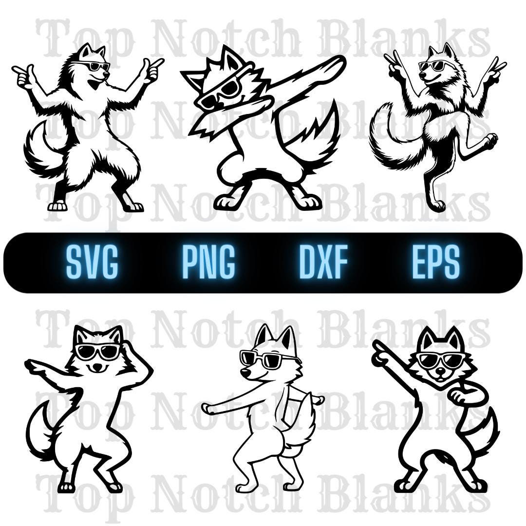 Wolf Dancing With Sunglasses Svg Wolf Dance Png Dancing Wolf Clipart ...