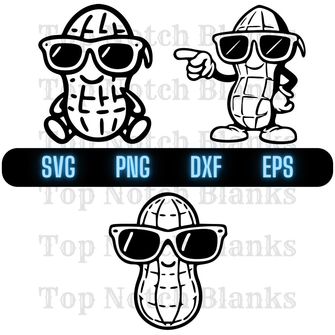Peanut Wearing Sunglasses Svg Peanut With Glasses Png Peanut Clipart ...