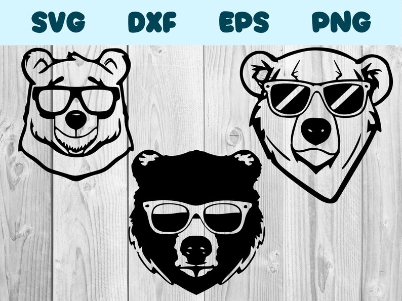 Grizzly Bear Wearing Sunglasses Svg Bear With Glasses Png Bear - Etsy