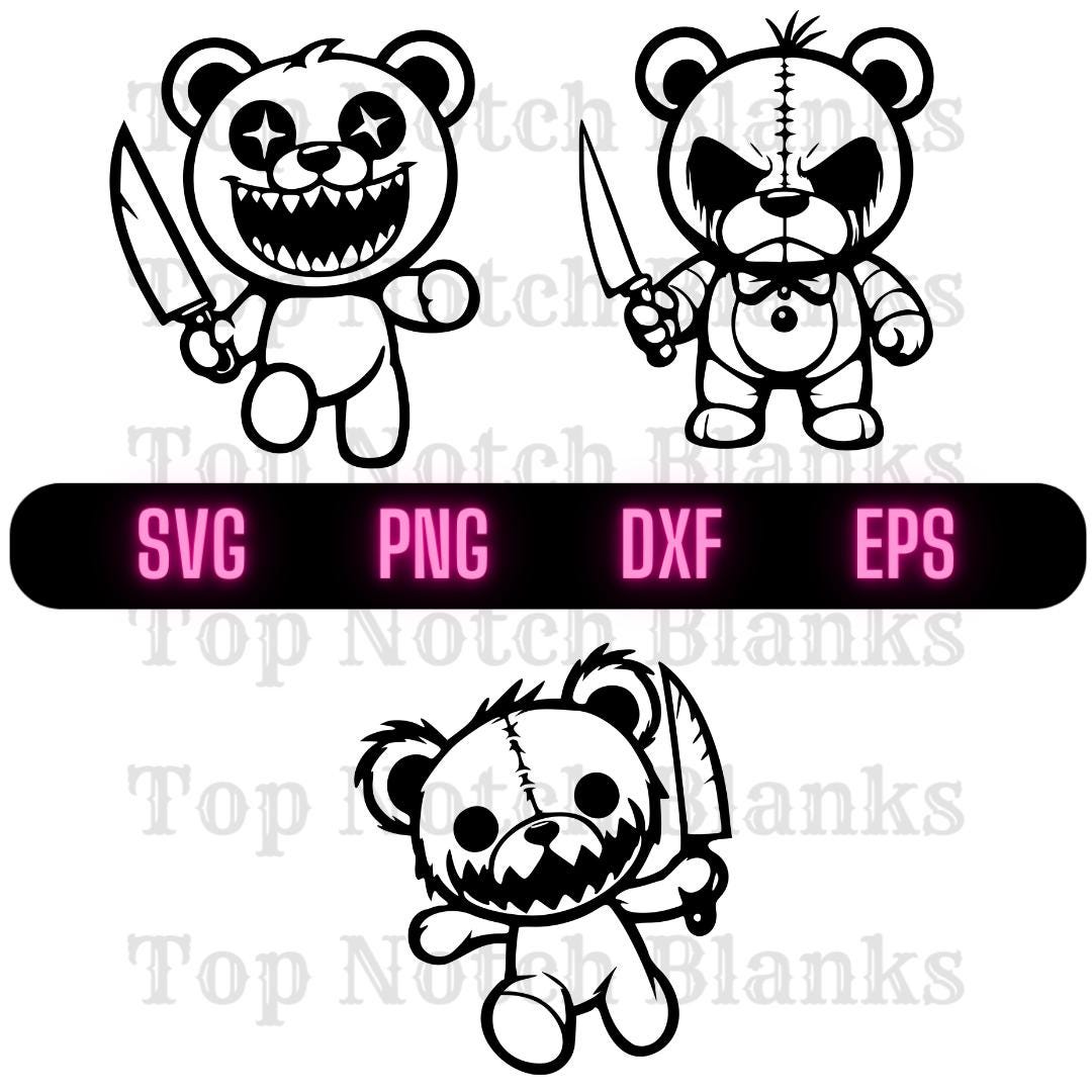 Killer Teddy Bear Svg Evil Teddy Bear Png Bad Ass Teddy Bear Clipart ...