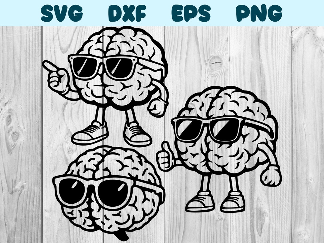 Brain Character Svg Brain Mascot Png Cartoon Brain Clipart Brain Guy ...