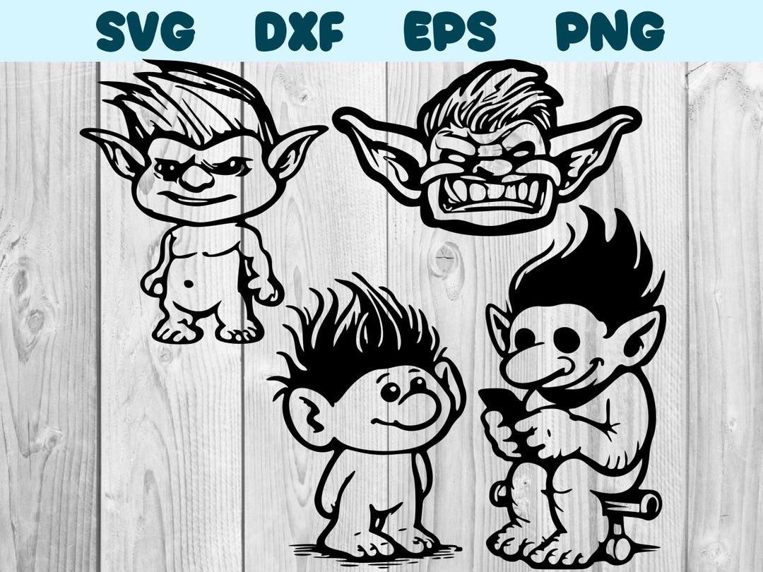 Troll Svg Cool Troll Png Cute Troll Clipart Troll Vector Bundle Pack ...