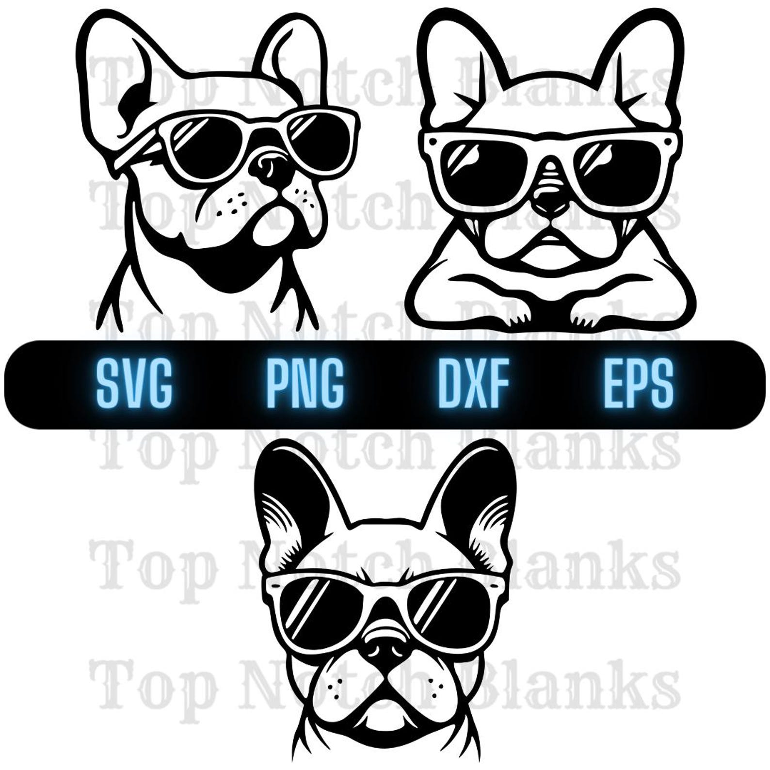 French Bulldog With Glasses Svg French Bulldog Wearing Sunglasses Png ...