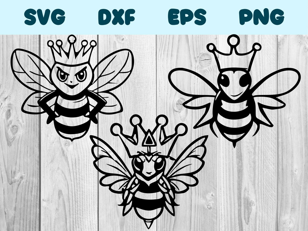 Bee Wearing A Crown Svg Queen Bee With A Crown Png Bee King Clipart ...