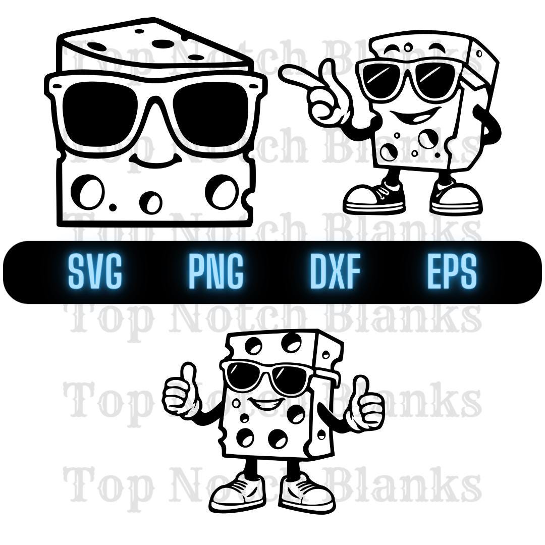 Cheese With Glasses Svg Cheese With Sunglasses Png Cheese Wearing ...