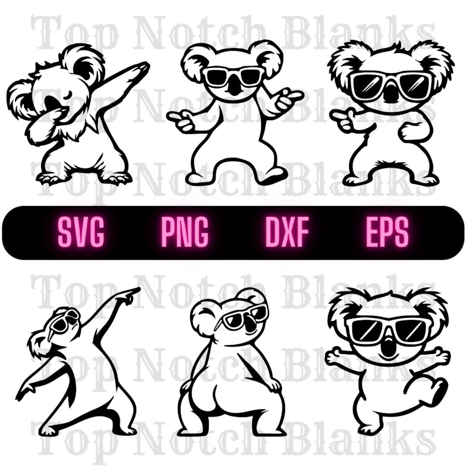 Koala Dancing With Glasses Svg Koala Dance Png Dancing Koala Clipart ...