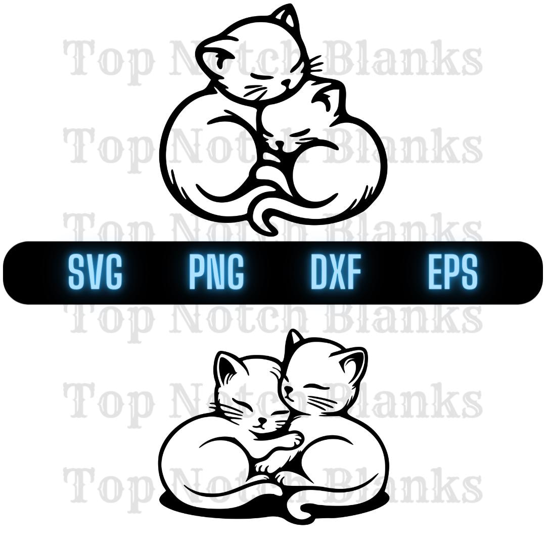 Cuddling Kittens Svg Kittens Snuggling Png Cuddle Kittens Clipart ...