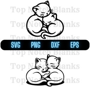 Cuddling Kittens Svg Kittens Snuggling Png Cuddle Kittens Clipart ...