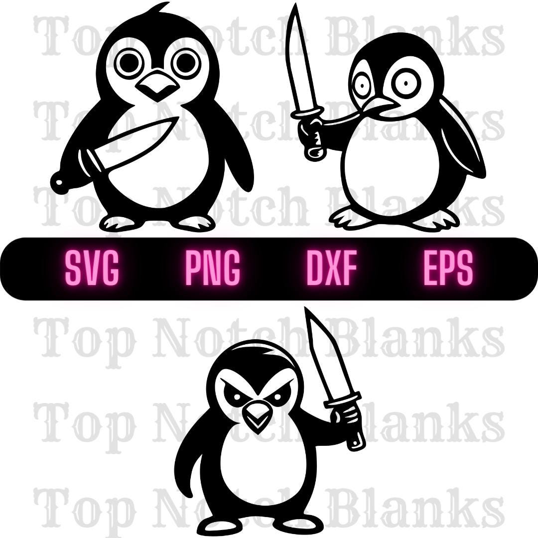Killer Penguin Svg Evil Penguin Png Bad Ass Penguin Clipart Evil ...