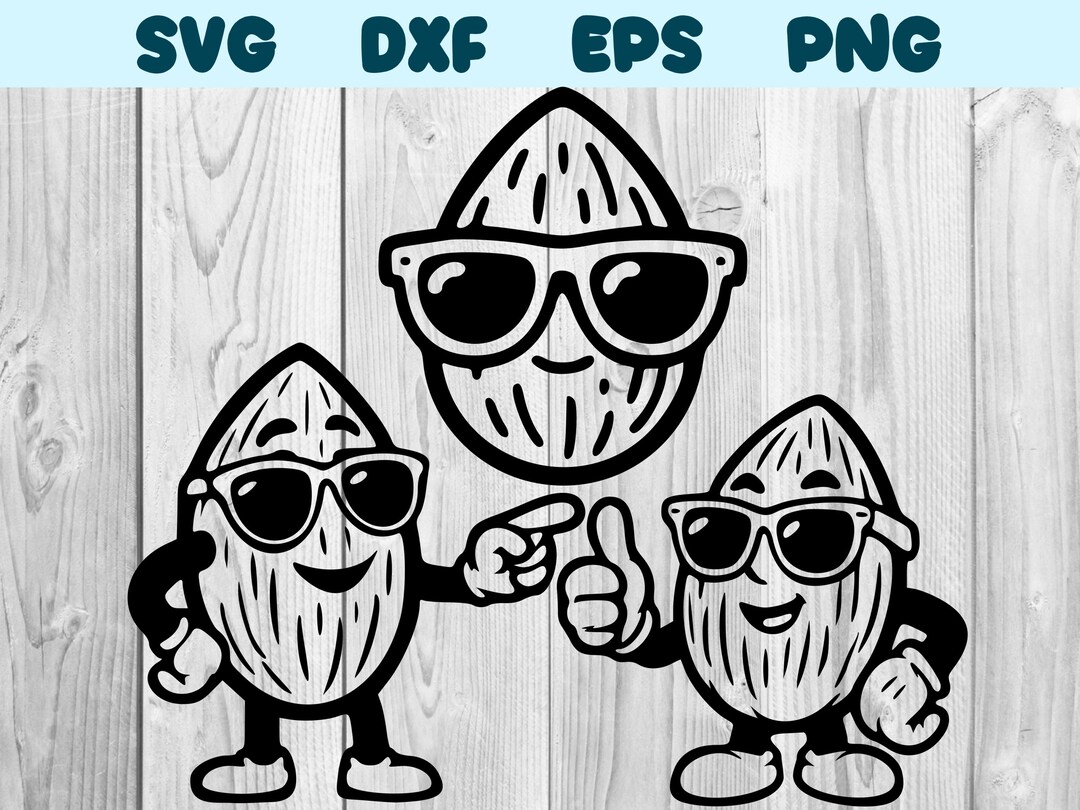 Almond Wearing Sunglasses Svg Almond With Glasses Png Cool Almond ...